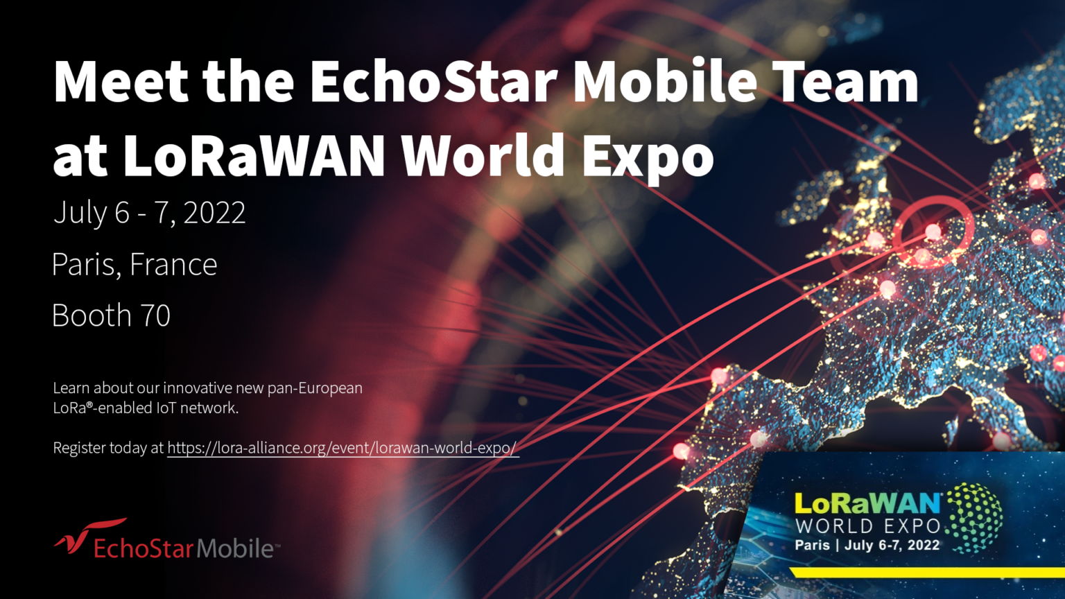 Meet the EchoStar Mobile Team at LoRaWAN World Expo 2022